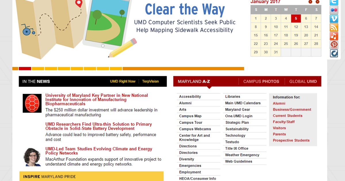 Project Sidewalk Featured on UMD Homepage | Makeability Lab